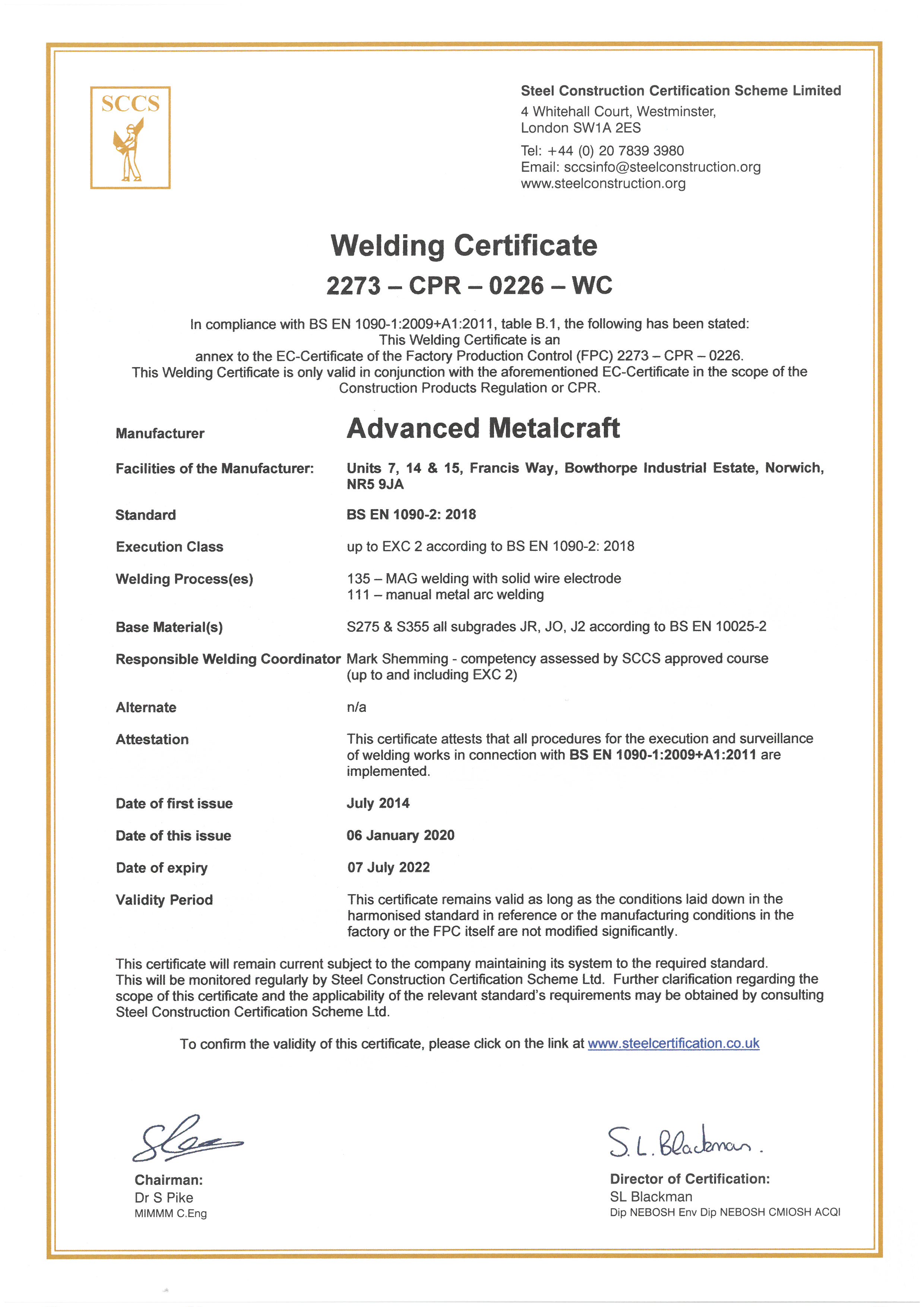 Quality » Advanced Metalcraft